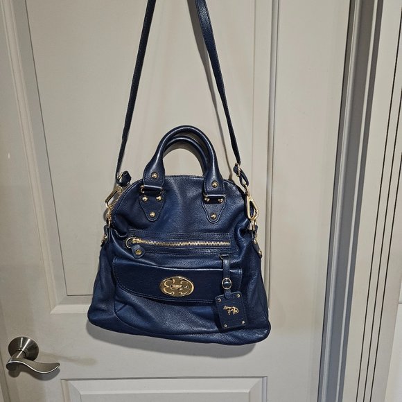 Emma Fox | Bags | Emma Fox Blue Leather Hobo Bag | Poshmark